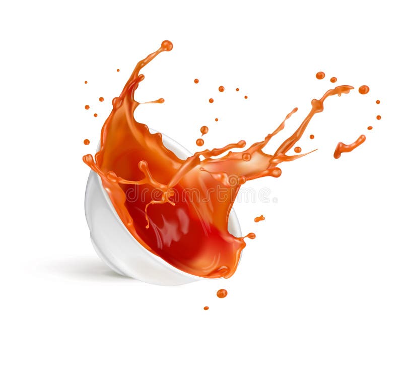 Splash of Ketchup in a White Plate with Meat and Spices Stock Vector ...