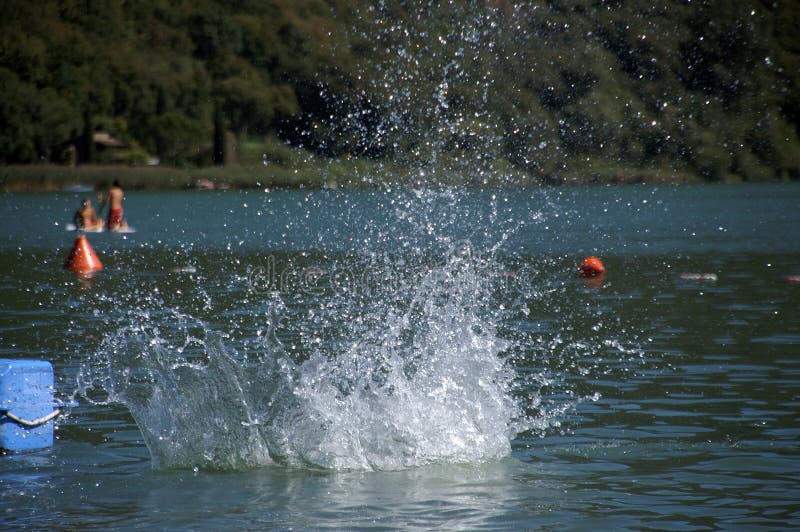 Splash on lake stock photo. Image of turbulent, drops - 1526732