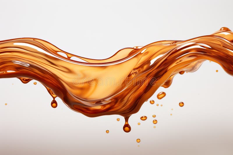 Splash of Liquid Bronze, Amber on a White Background. Generated by ...