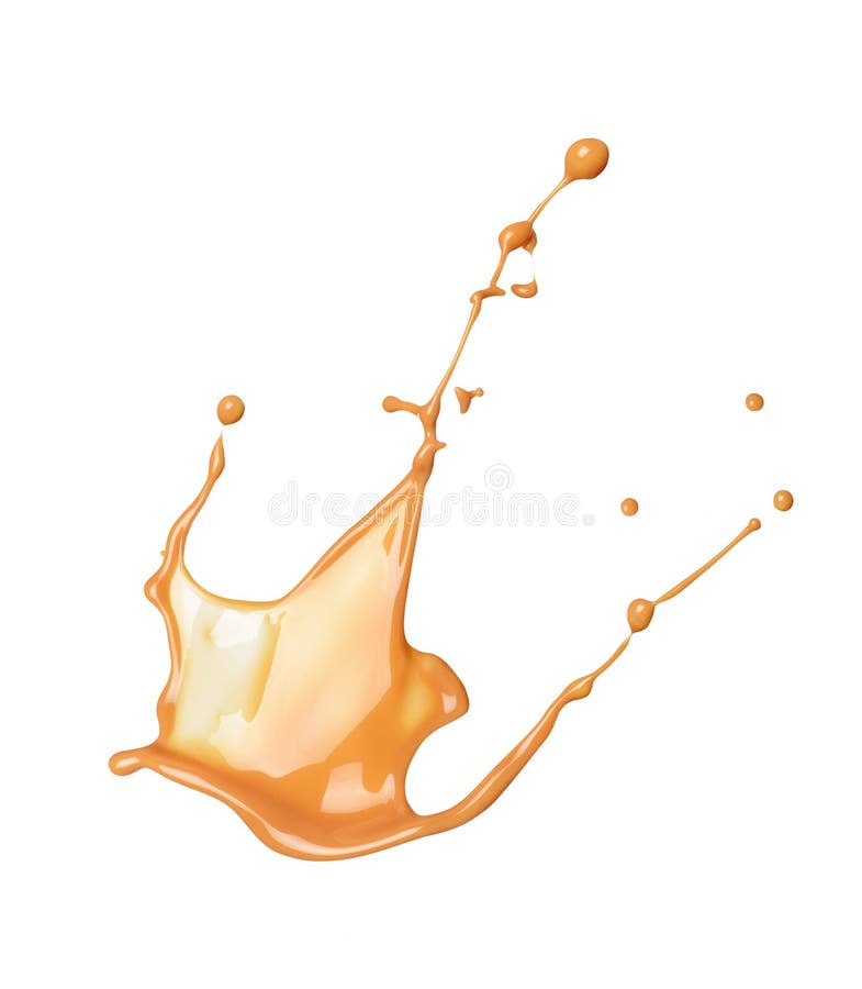 Splash Of Liquid Caramel On A White Background Stock Image - Image of ...