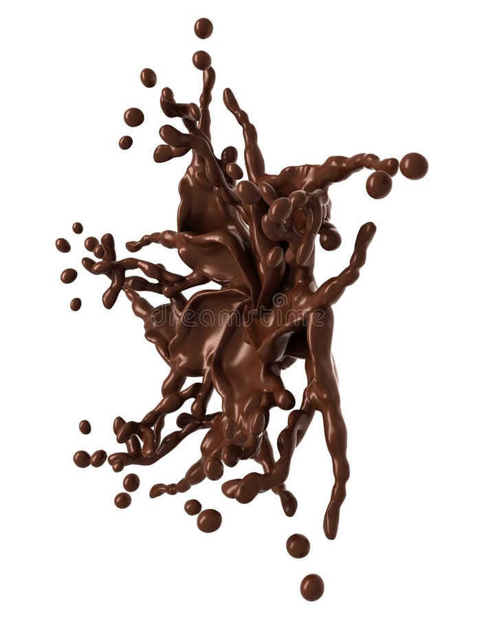 Splash: Liquid Chocolate Shape with Drops Isolated Stock Illustration ...