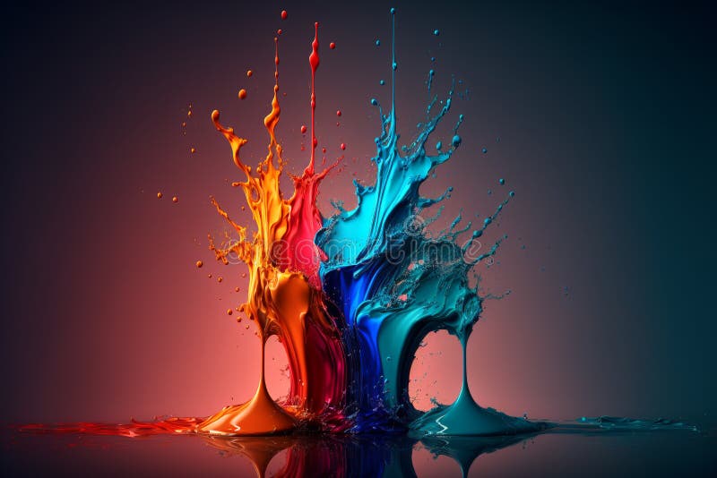 A Splash of Liquid Colors stock illustration. Illustration of bold ...
