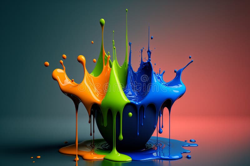 A Splash of Liquid Colors stock illustration. Illustration of striking ...