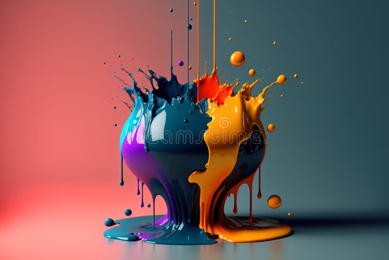A Splash of Liquid Colors stock illustration. Illustration of radiant ...