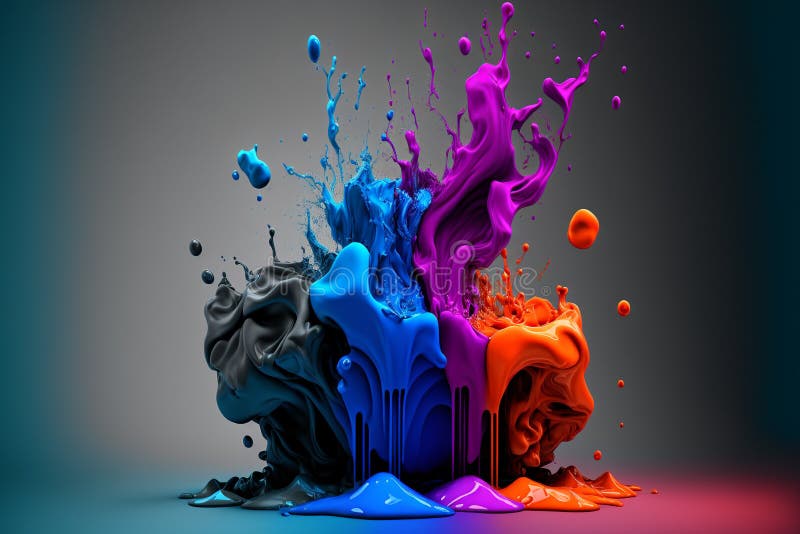 A Splash of Liquid Colors stock illustration. Illustration of color ...