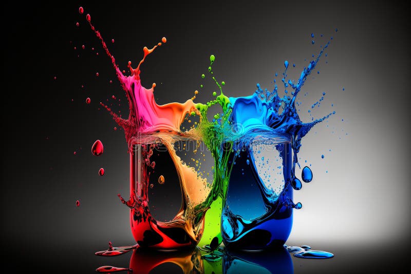 A Splash of Liquid Colors stock illustration. Illustration of rich ...