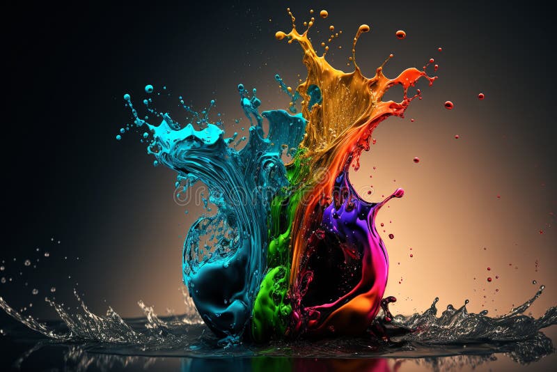 A Splash of Liquid Colors stock illustration. Illustration of lush ...