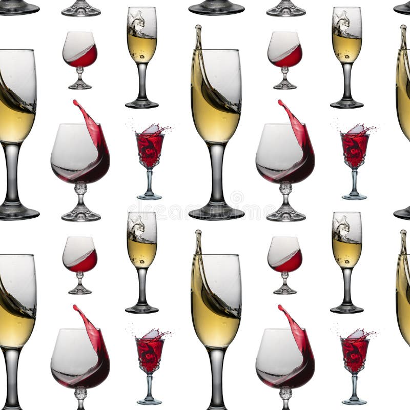 Splash of Liquid in a Glass Goblet. Seamless Pattern Stock Image ...
