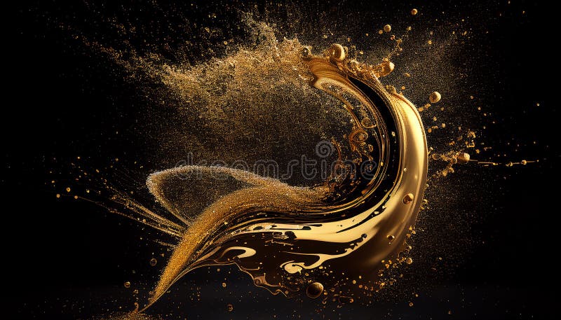 Splash of Liquid Gold Paint with Sparkles .AI Generated Stock ...