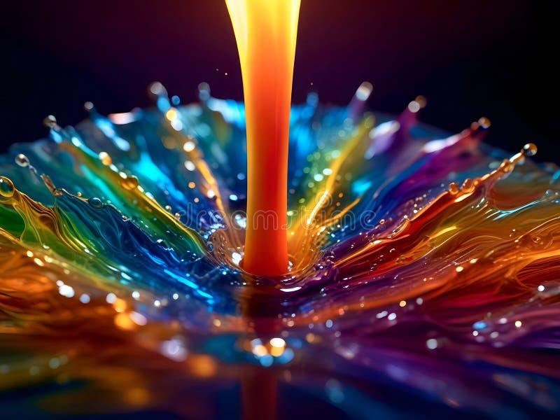 A Splash of Liquid Multi-colored Glass Stock Image - Image of liquid ...