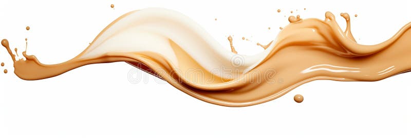 A Splash of Liquid on a White Background. Digital Image. Cream and ...