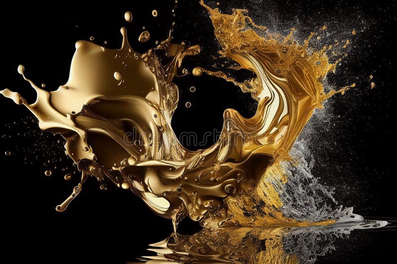 Splash Made of Gold. Illustration of Yellow Liquid Stock Illustration ...