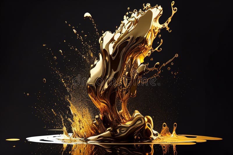 Splash Made of Gold. Illustration of Yellow Liquid Stock Illustration ...