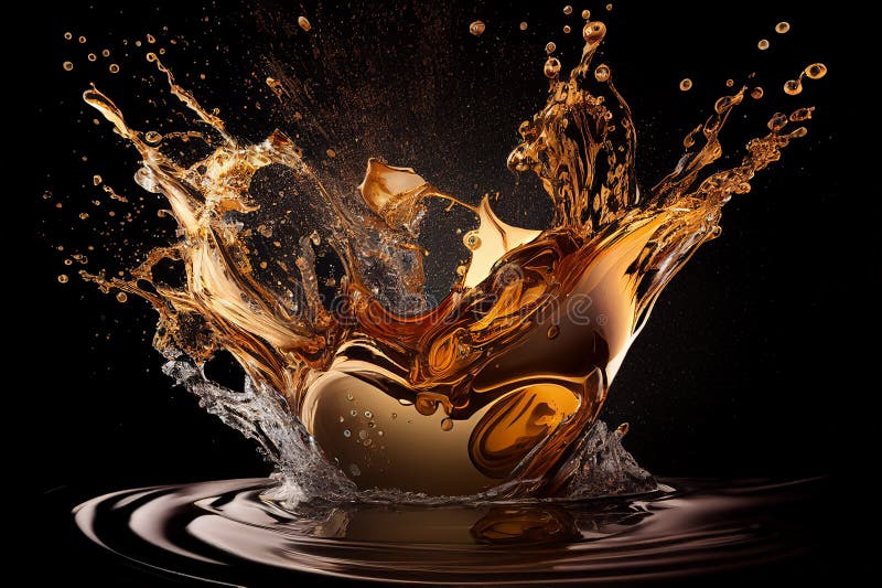 Splash Made of Gold. Illustration of Yellow Liquid Stock Illustration ...