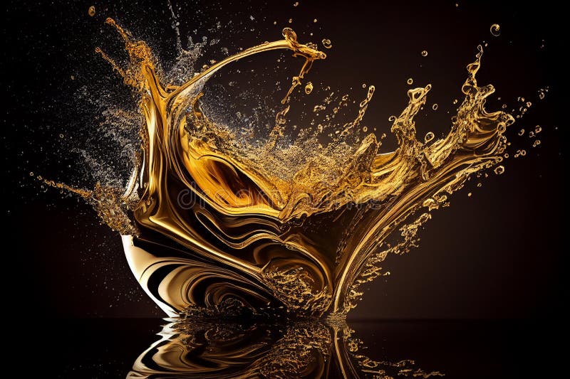 Splash Made of Gold. Illustration of Yellow Liquid Stock Illustration ...