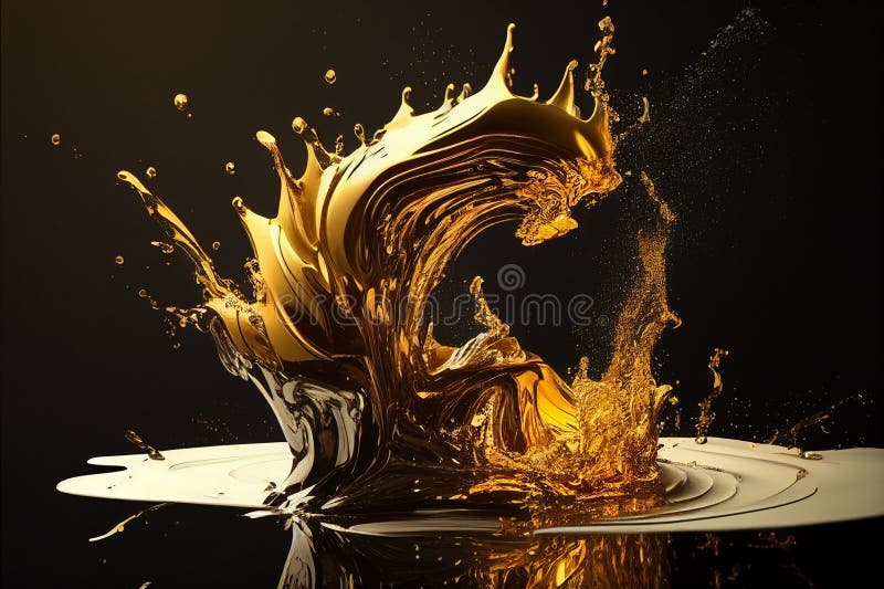 Splash Made of Gold. Illustration of Yellow Liquid Stock Illustration ...