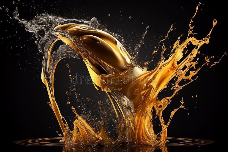 Splash Made of Gold. Illustration of Yellow Liquid Stock Illustration ...