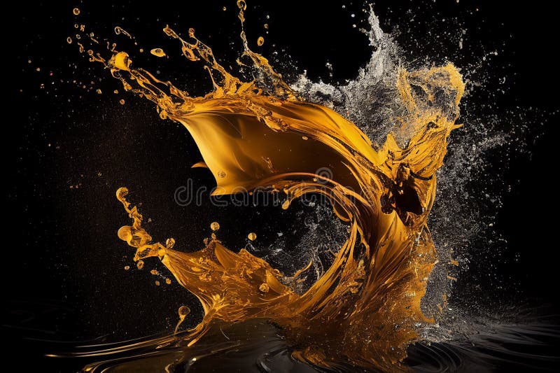 Splash Made of Gold. Illustration of Yellow Liquid Stock Illustration ...