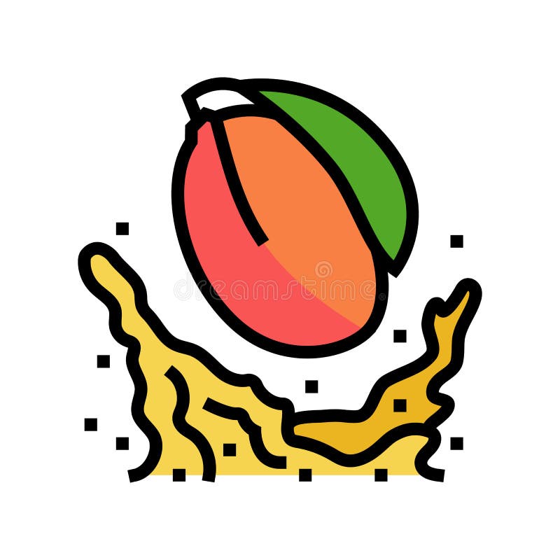Splash Mango Juice Color Icon Vector Illustration Stock Vector ...
