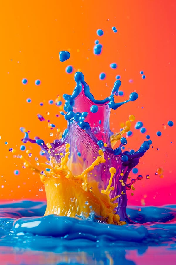 Splash of Many Different Colored Paint Creating Vibrant and Unique ...