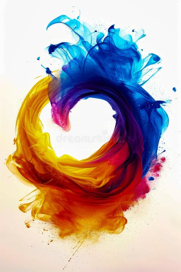 Splash of Many Different Colors Forming Circle Shape. Generative AI ...