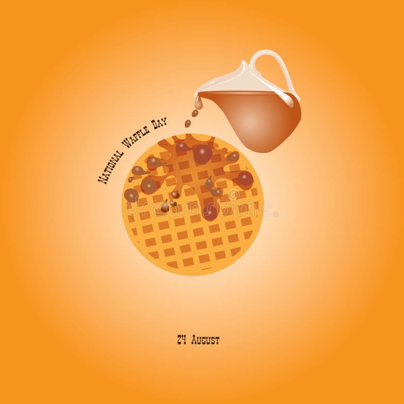 Splash of Maple Syrup on the Waffle Stock Vector - Illustration of food ...