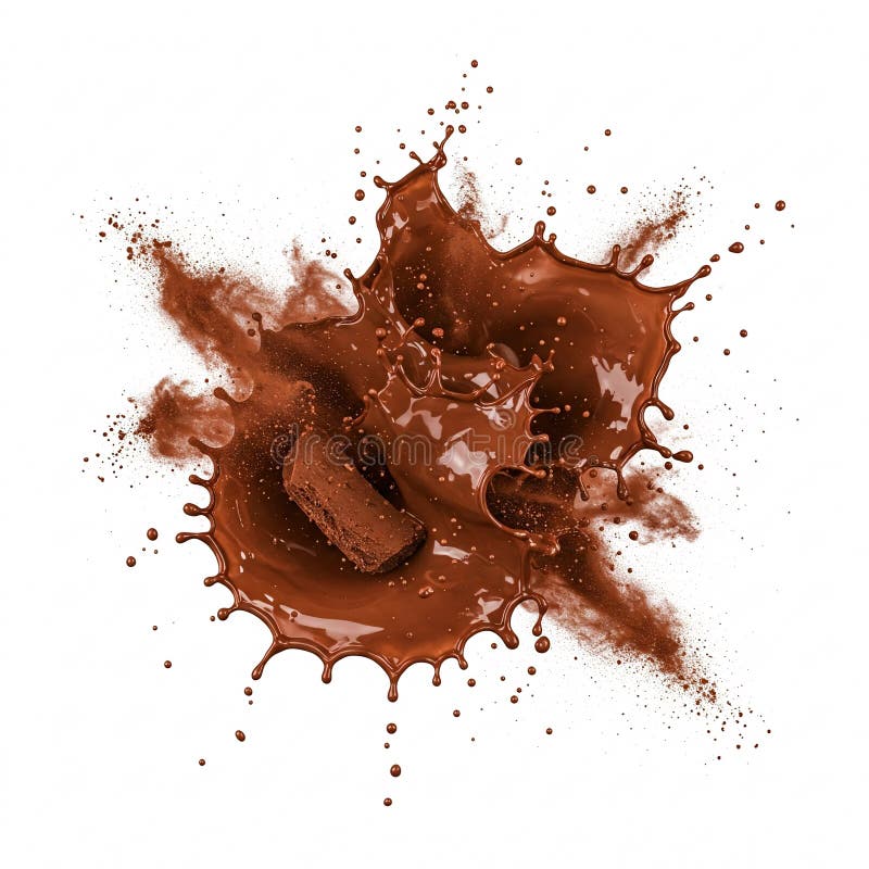 Splash of Melted Chocolate with Chocolate Chip Cookie Pieces Stock ...