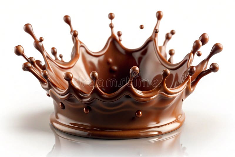 A Splash of Melted Chocolate Creating a Crown-like Shape Stock ...