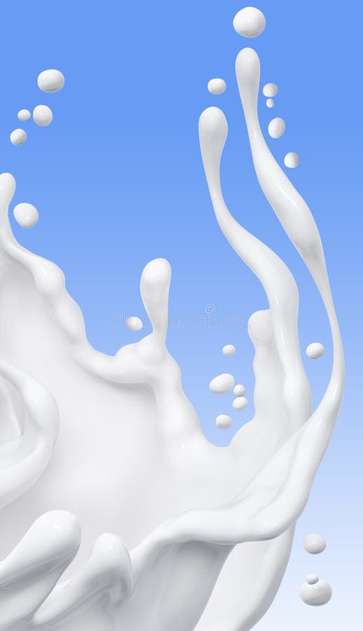 Splash of Milk Abstract Background, 3d Rendering Stock Illustration ...