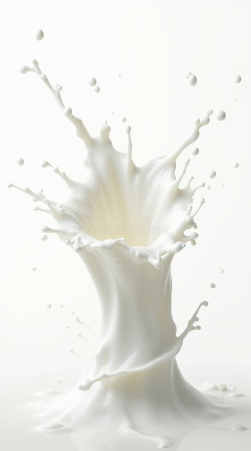 Splash of Milk Captured in Motion Against a Transparent Background ...