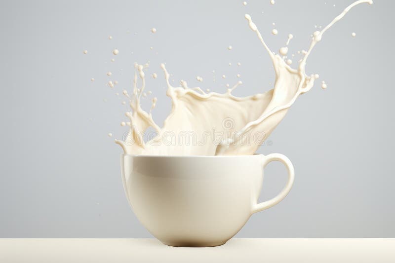 Splash of Milk in a Cup on a White Background Stock Image - Image of ...