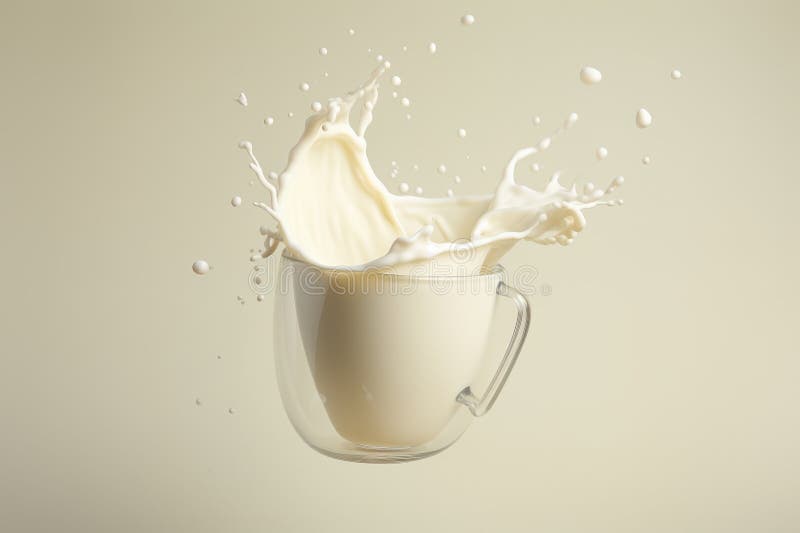 Splash of Milk in a Cup on a White Background Stock Image - Image of ...