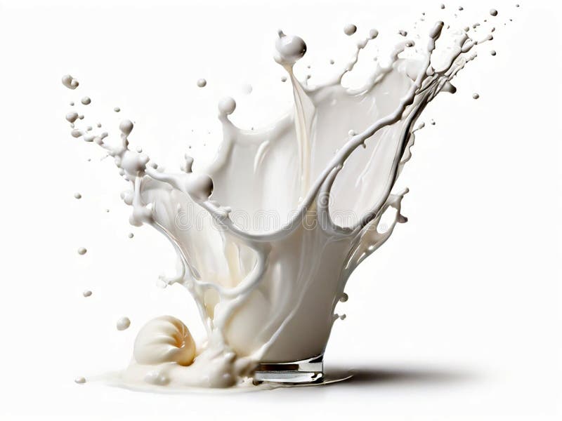 Splash of Milk, Cut Out Isolated on White Stock Illustration ...