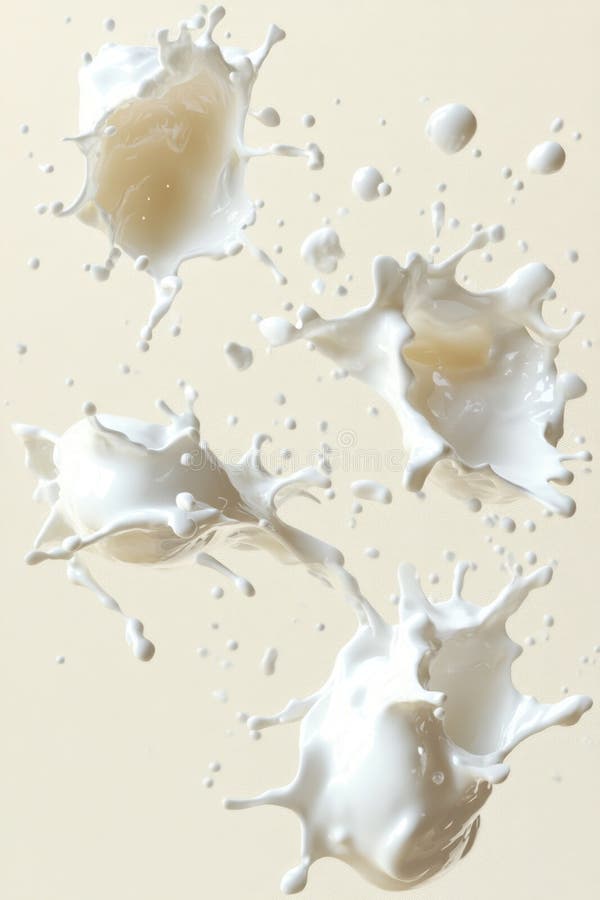 A Splash of Milk Falling from Above Onto Other Milk Splashes, Great for ...
