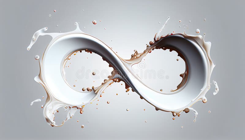 Splash Milk Form Infinity Symbol Design Elements Clipping Path 3D ...