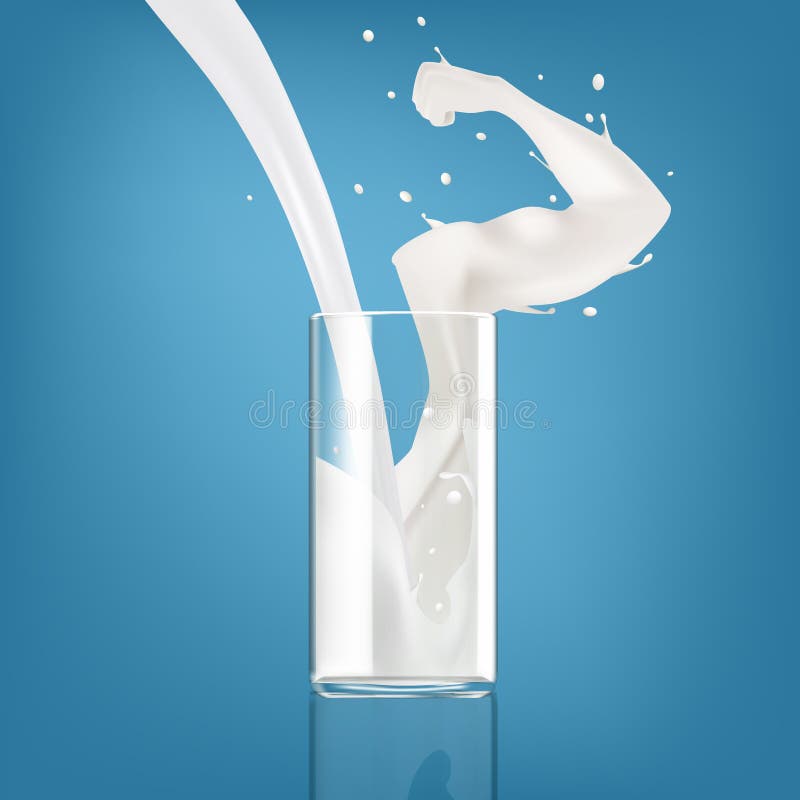 Milk Strong Muscle Mascot Vector Cartoon Illustration Stock Vector ...