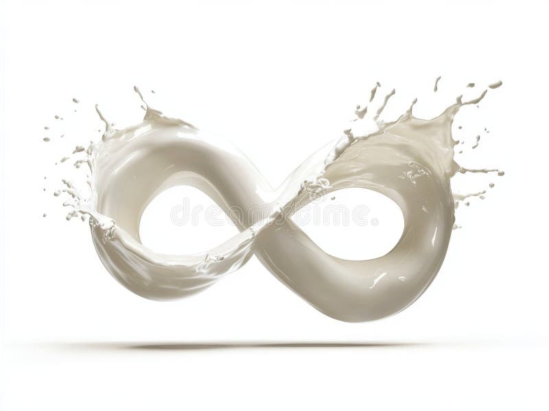 A Splash of Milk Formed into an Infinity Symbol, Presented As a 3D ...