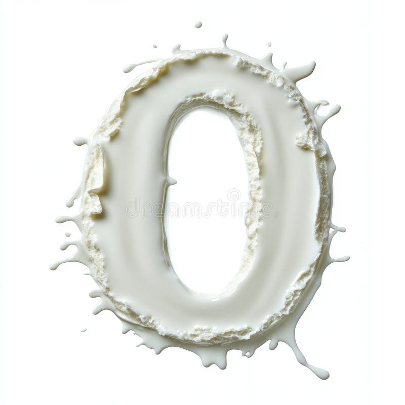 A Splash of Milk Forms the Shape of the Number Zero, Creating a ...