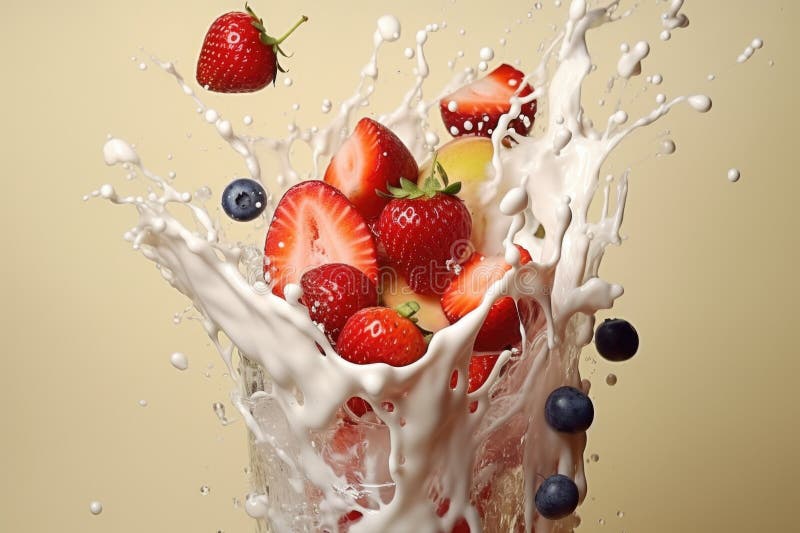 Splash Milk and Fruit. Milkshake. Smoothie. Stock Illustration ...