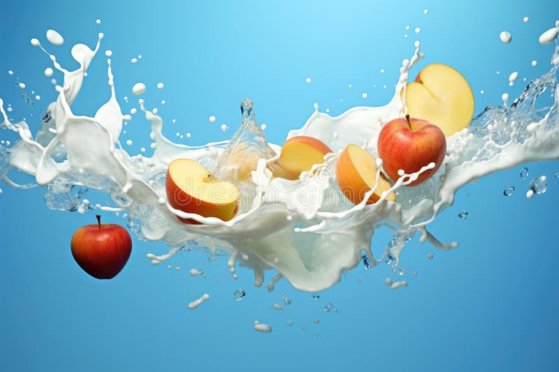 Splash Milk and Fruit. Milkshake. Smoothie. Stock Illustration ...