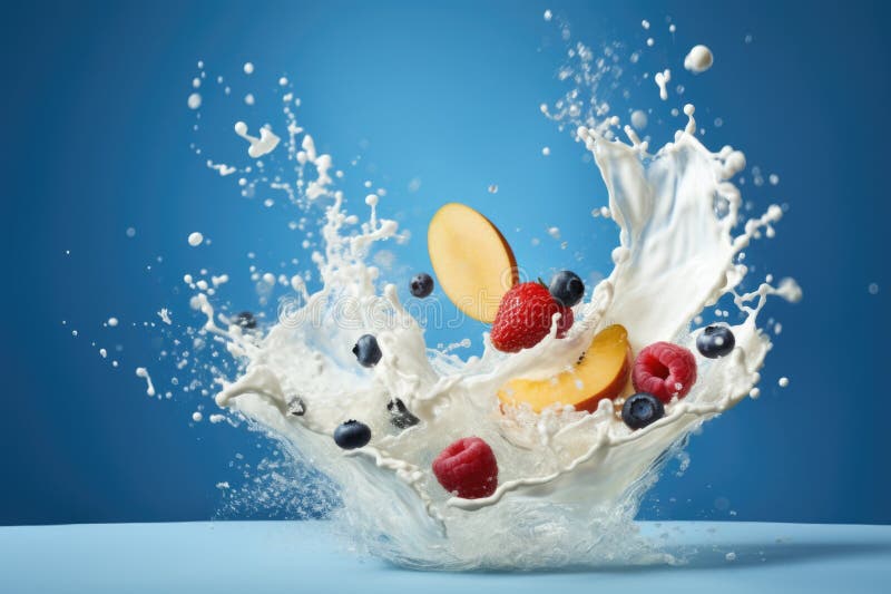 Splash Milk and Fruit. Milkshake. Smoothie. Stock Illustration ...
