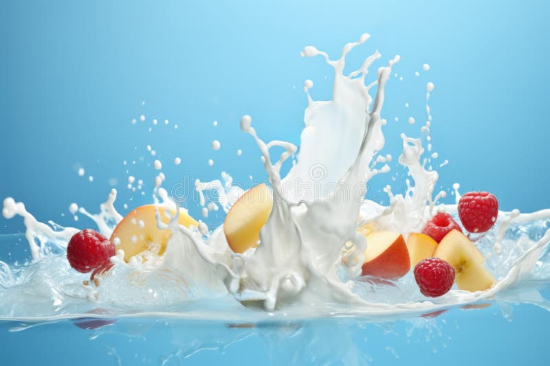 Splash Milk and Fruit. Milkshake. Smoothie. Stock Illustration ...