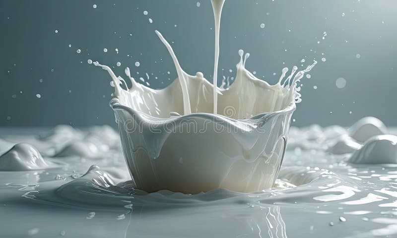 A Splash of Milk is Pouring Out of a Container. Stock Illustration ...