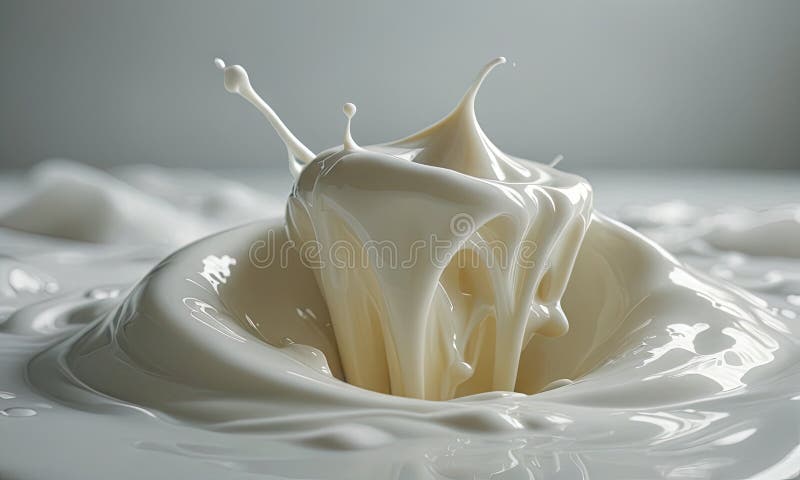 A Splash of Milk is Shown in the Image, with the Liquid Spreading Out ...