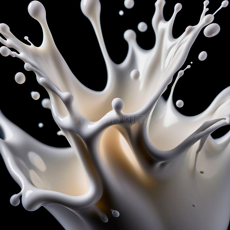 A Splash of Milk is Shown Splashing Stock Illustration - Illustration ...
