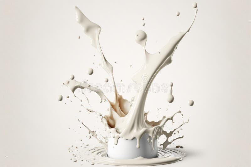 Splash of Milk on White Background Stock Illustration - Illustration of ...