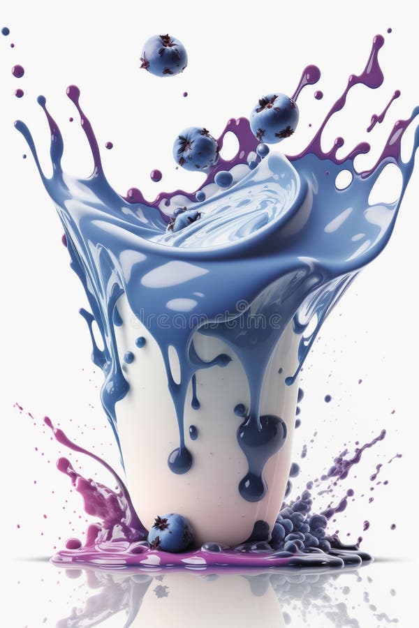 Splash of Milk or Yogurt on a White Background. Generative Ai, Stock ...