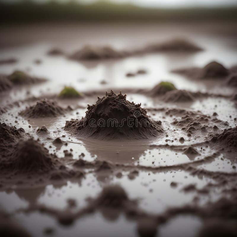 Splash of Mud, Isolated on White Background Stock Illustration ...
