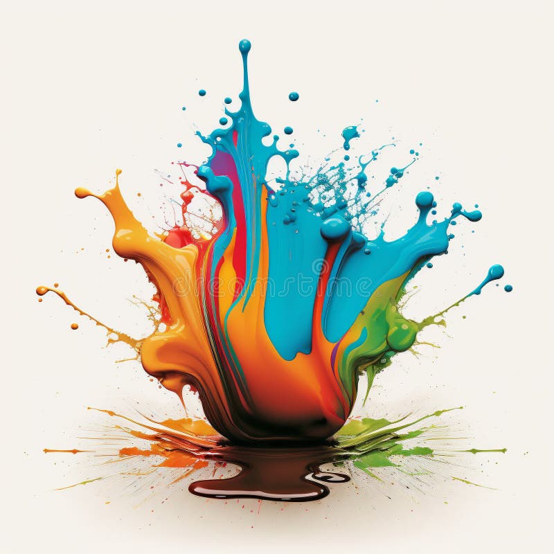 Splash of Multi-colored Ink on a Black Background. Paint Explosion ...