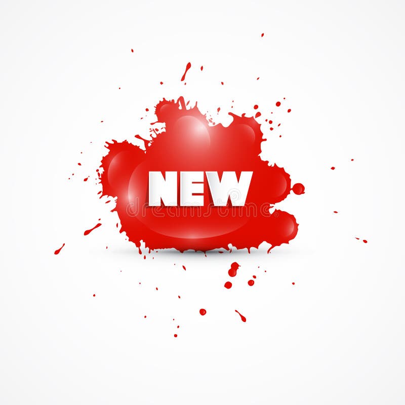 Red Sticker, Stain, Blot, Splash with New Title Stock Vector ...